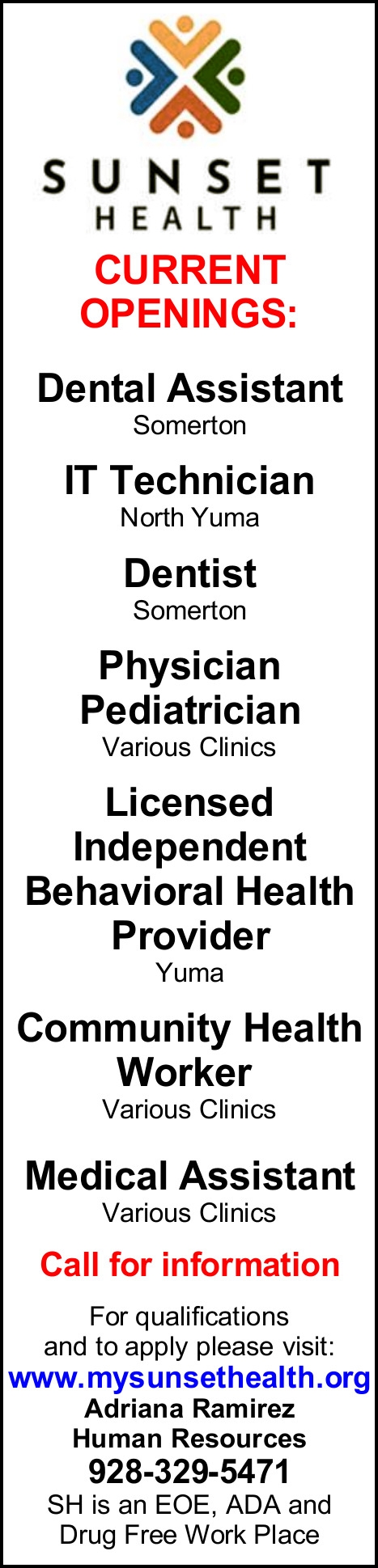 Dental Assistant, Sunset Health